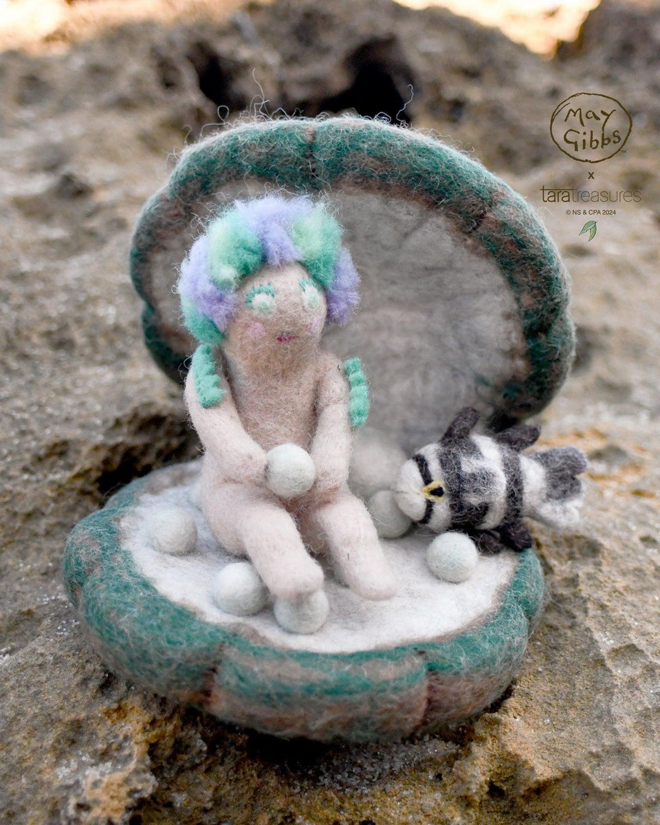 May Gibbs X Tara Treasures Little Obelia, Clam Shell and Fish Toy | Ch ...