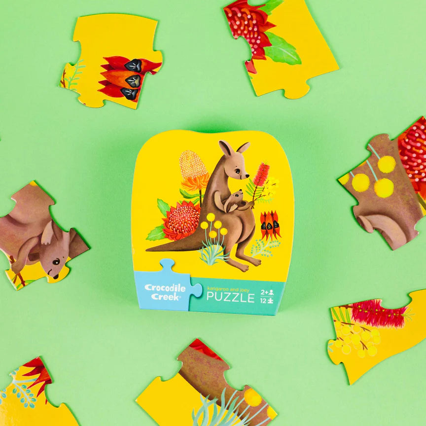 Crocodile Creek Kangaroo & Joey Mini Puzzle | 12 Pieces | Children of ...