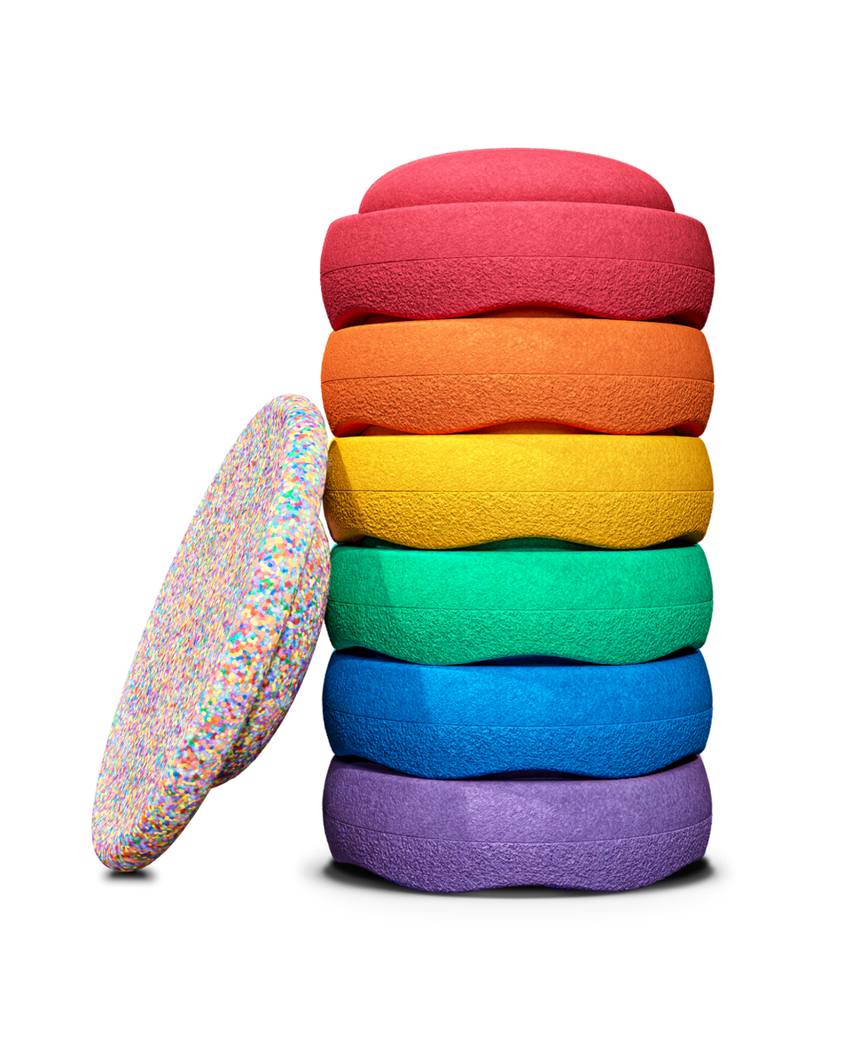 Stapelstein 6 Rainbow Classic Stepping Stones with Super Confetti Bala ...